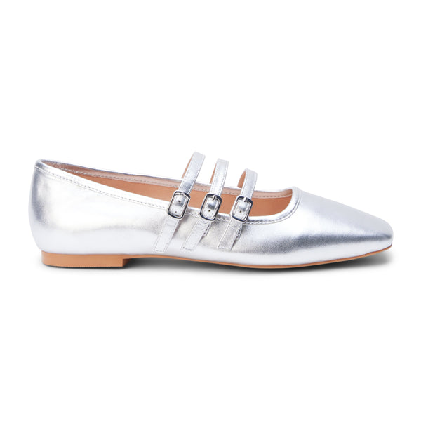 Metallic Silver Flats